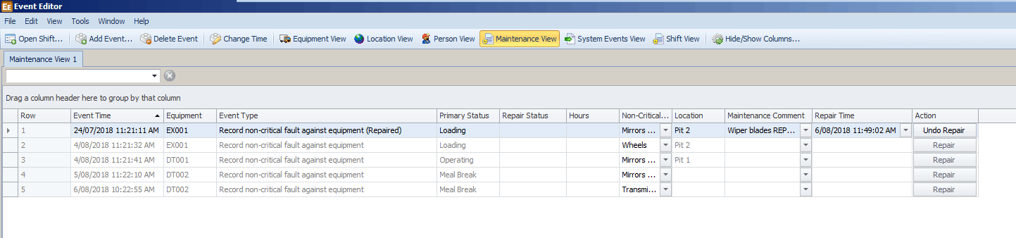 Increased functionality for Pitram Non-Critical Faults Panel ...